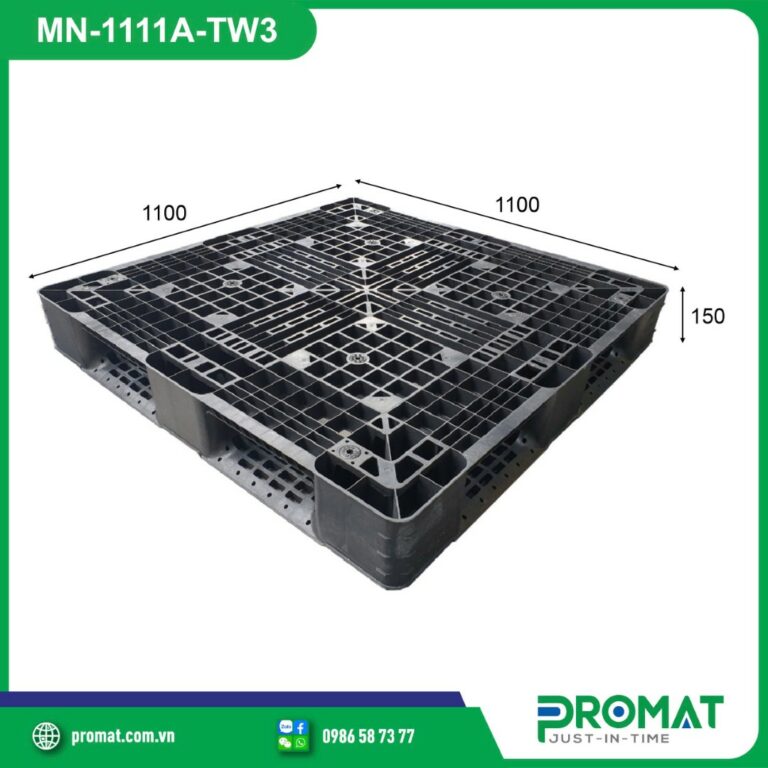 Pallet nhựa 1100x1100x150mm màu đen
