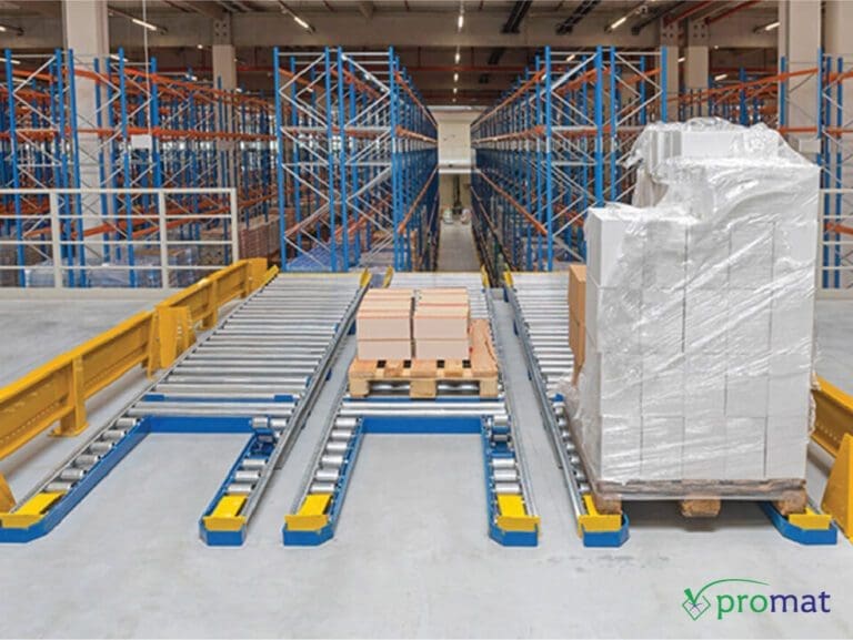 Kệ Con Lăn Pallet Flow Rack - Giá kệ sắt để hàng trượt con lăn.