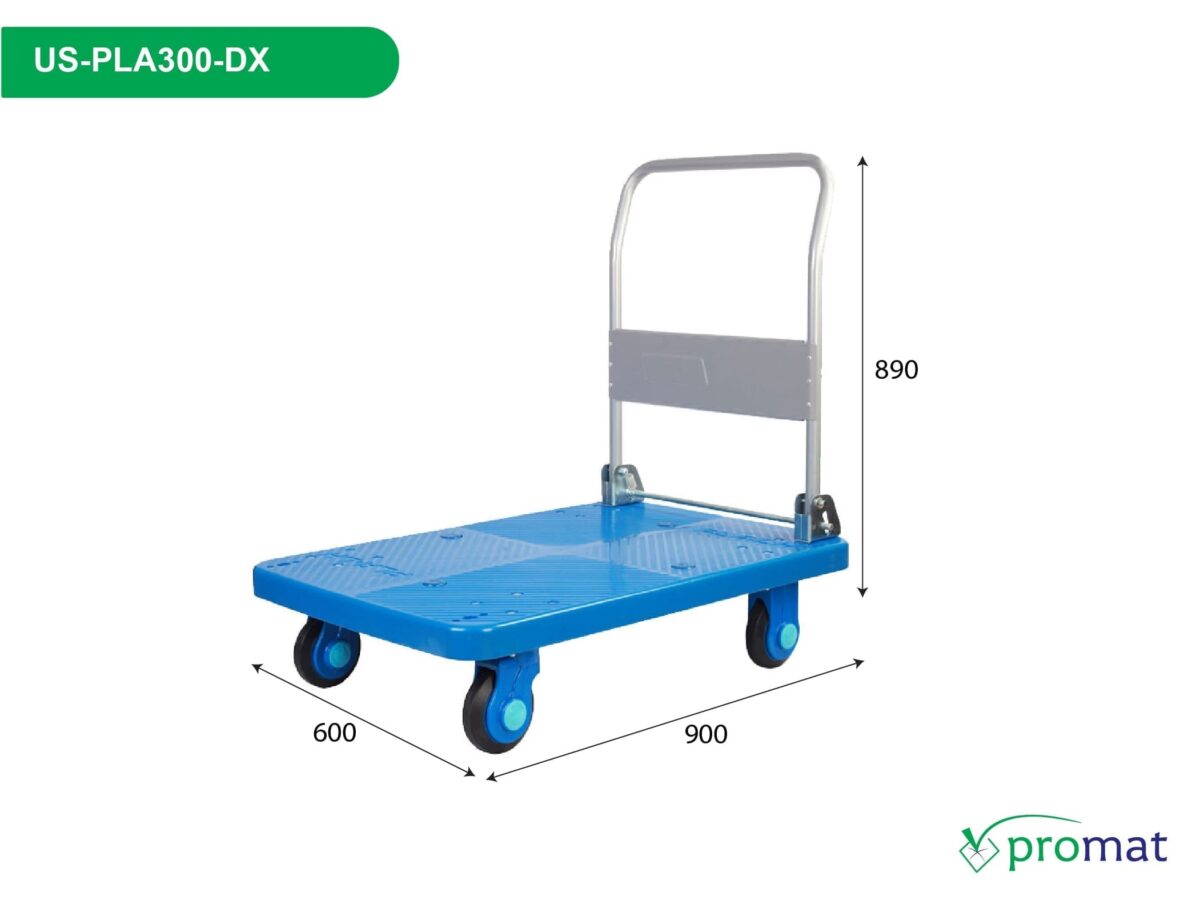 Xe đẩy hàng 4 bánh gấp gọn 300kg 900x600x890mm