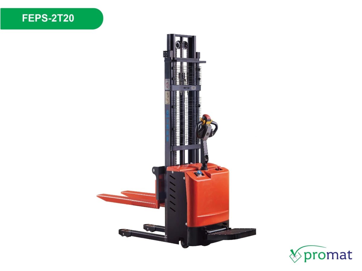 Xe nâng điện đứng lái stacker yudio 2m 2000kg
