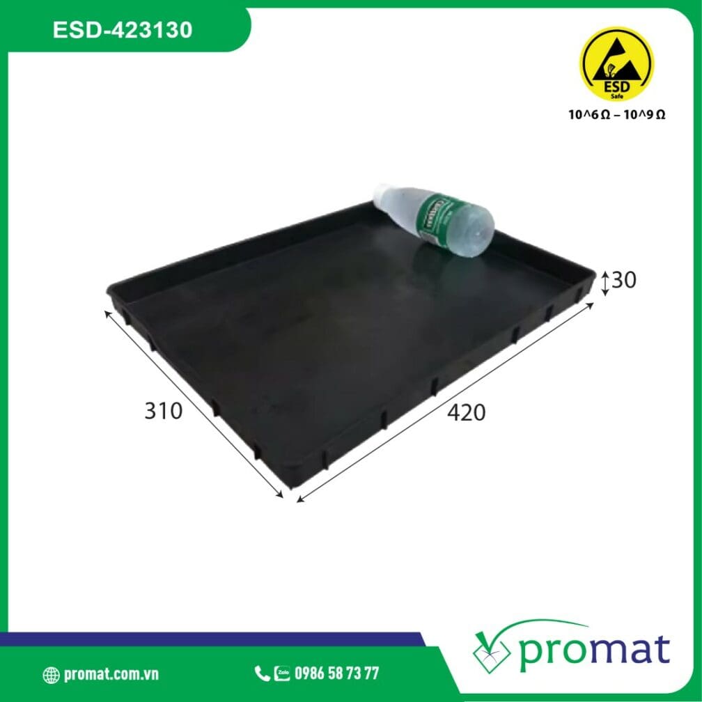 Khay Nhựa Chống Tĩnh Điện 420x310x30mm ESD-423130