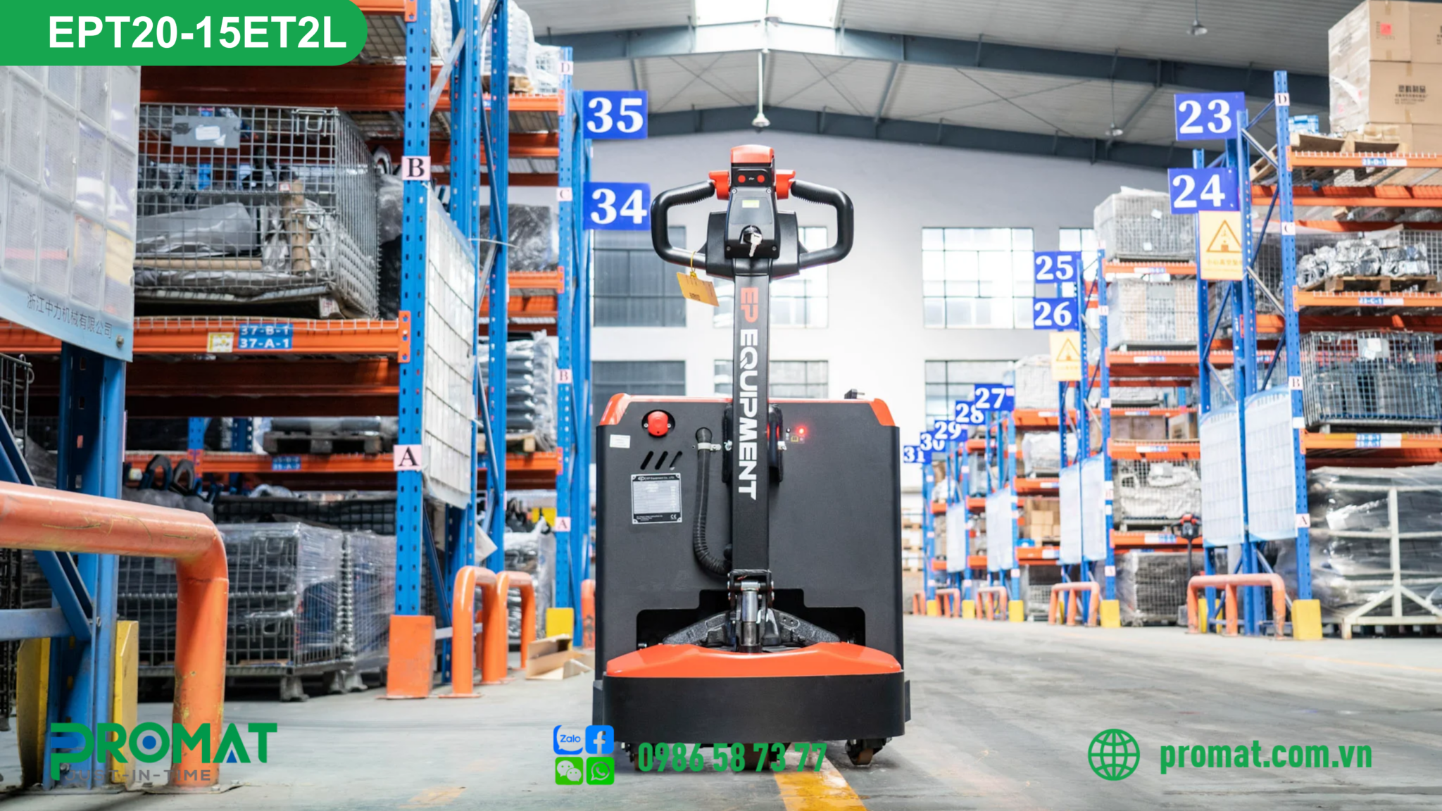 Xe nâng tay điện 1.5 tấn EP EPT20-15ET2L - Promat Việt Nam